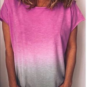 Tops | New Short Sleeve Ombre Tshirt Rose Red Small | Poshmark